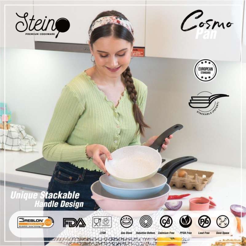 Jual COSMO PAN stackable/floating pan STEINCOOKWARE (3PAN +1TUTUP) di ...