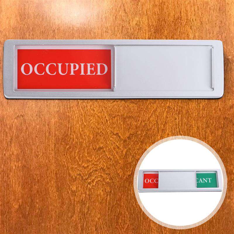 Jual Adhesive Office Door Slider Sign Indicator Occupied Silver di ...