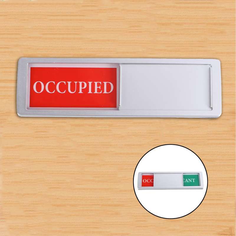 Jual Adhesive Office Door Slider Sign Indicator Occupied Silver di ...