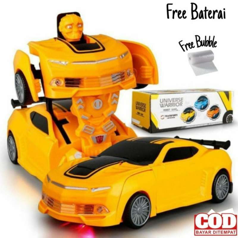 Promo mainan mobil transformer berubah menjadi robot free baterai ...