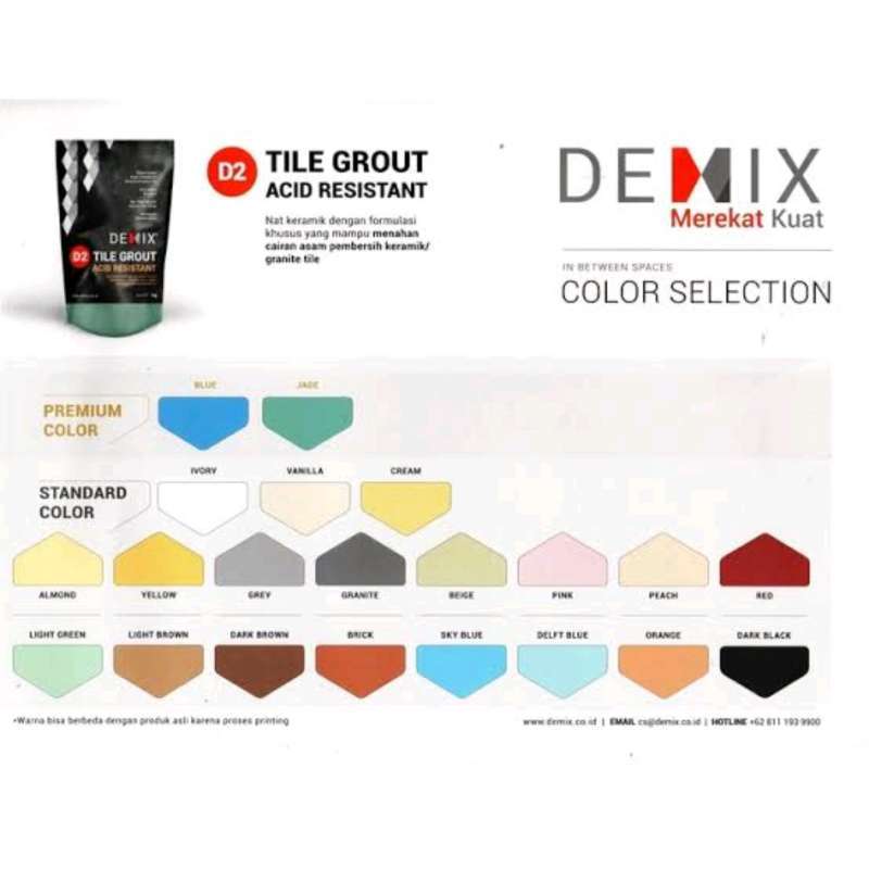 Jual Demix D2 Grout Acid Resistant (anti Prostek) / Nat Pengisi Keramik ...