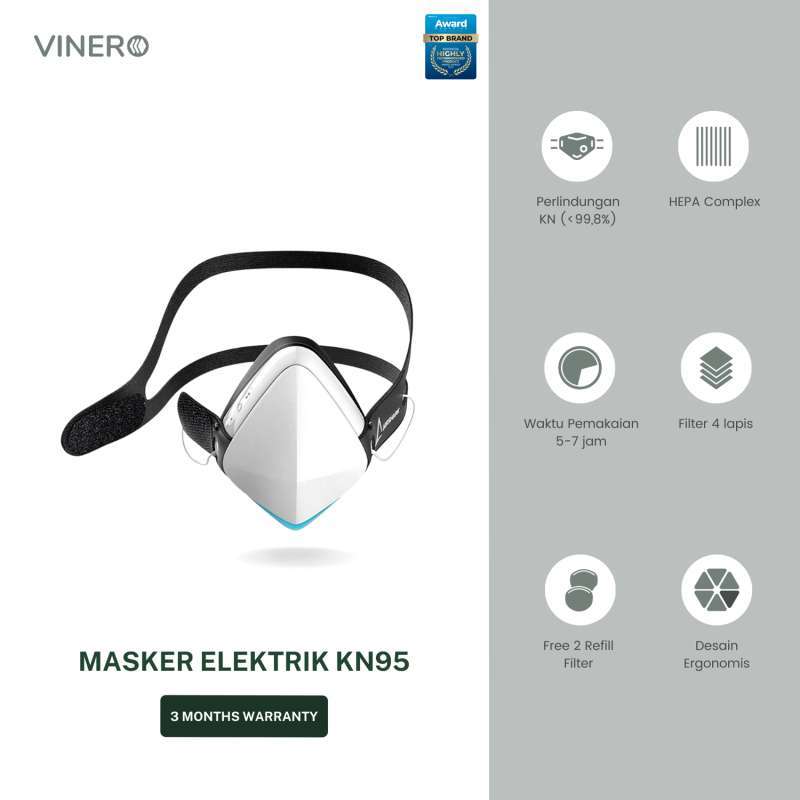 Promo Vinero Air Purifier Mask KN95 HEPA Filter Masker Electric ...