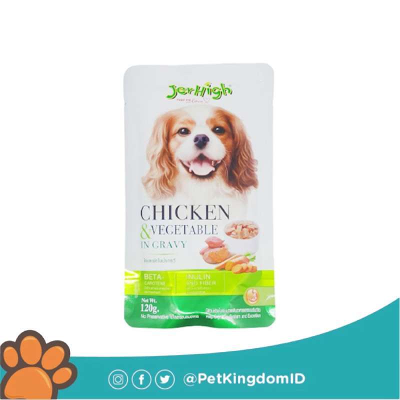Jual SNACK ANJING JERHIGH CHICKEN VEGETABLE POUCH 120G di Seller Pet ...