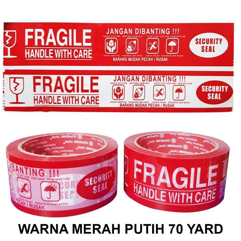 Jual lakban fragile supreme merah putih di Seller Momkids_rinz ...