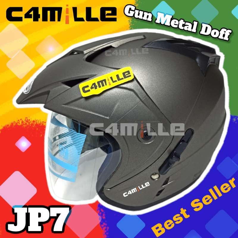Promo HELM DUKE SOLID GREY DOFF DOUBLE VISOR HALF FACE MURAH SNI Diskon ...