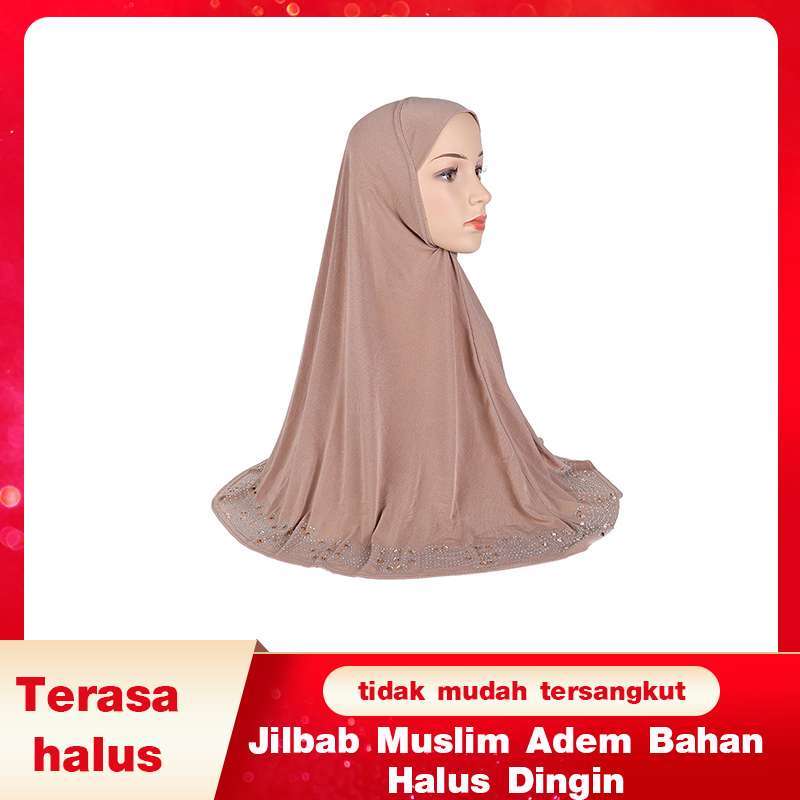 Jual jilbab muslim elastisitas tinggi berbagai warna adem bahan halus ...