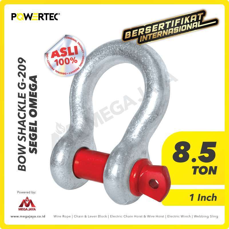 Jual Bow Shackle Omega G209 8.5 Ton - 1 Powertec Segel Screw Pin Di ...
