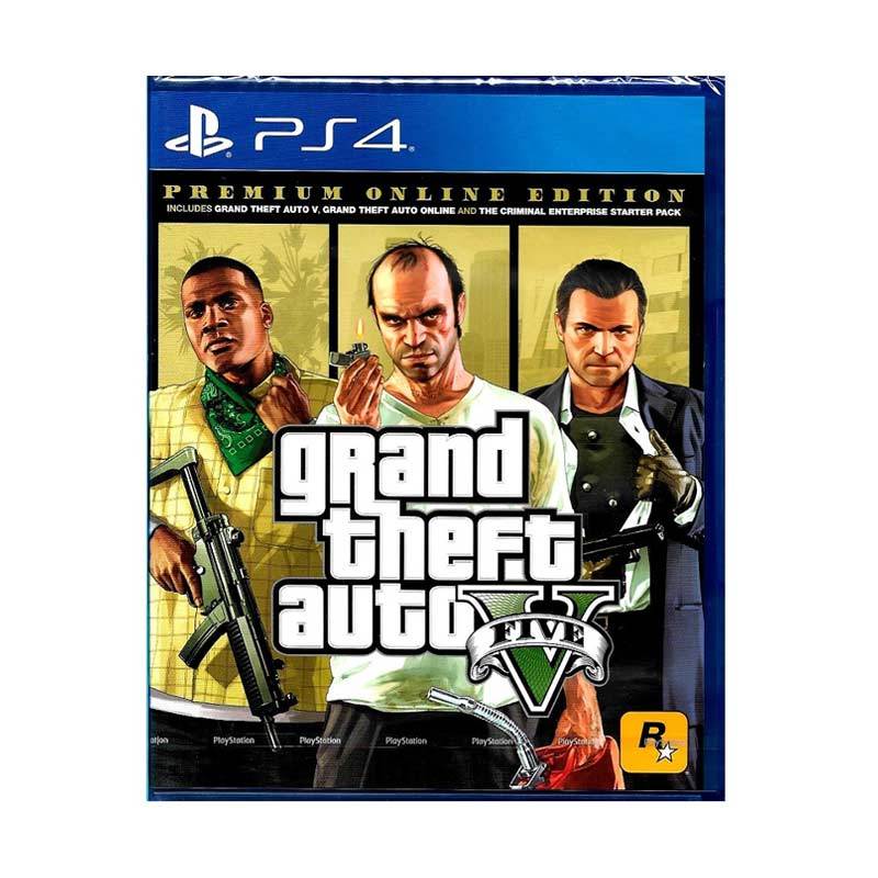 Promo SONY PS4 Grand Theft Auto V Premium Online Edition GTA 5 DVD Game ...