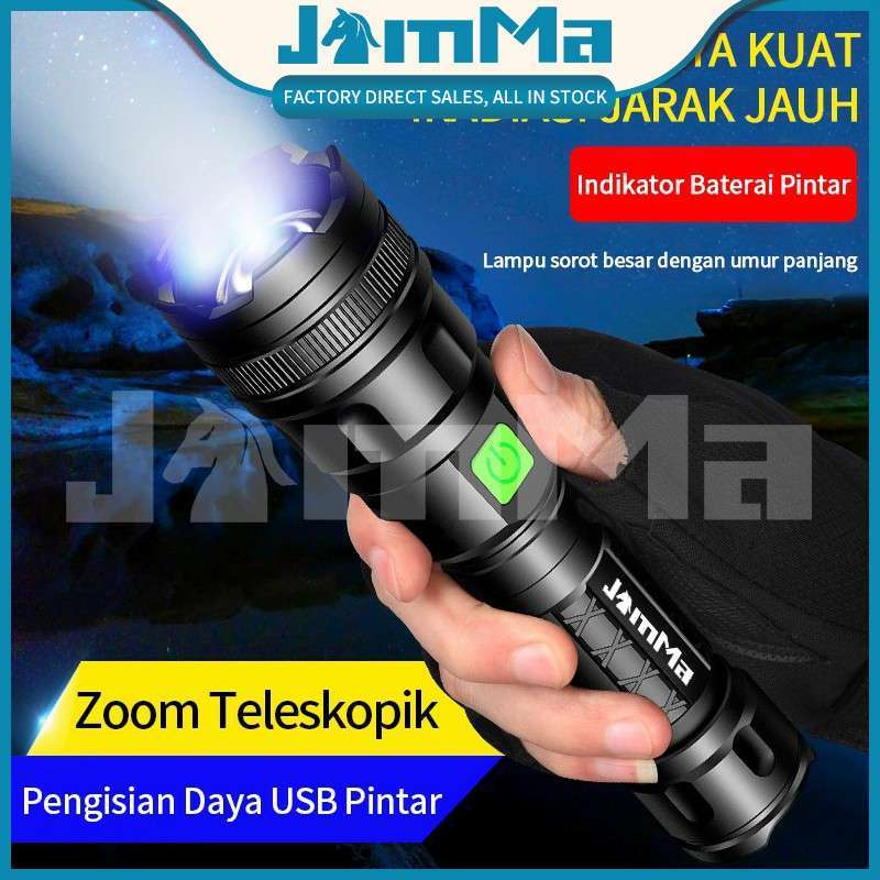 Jual Senter LED Outdoor USB Rechargeable IPX4 tahan air kelas hidup ...
