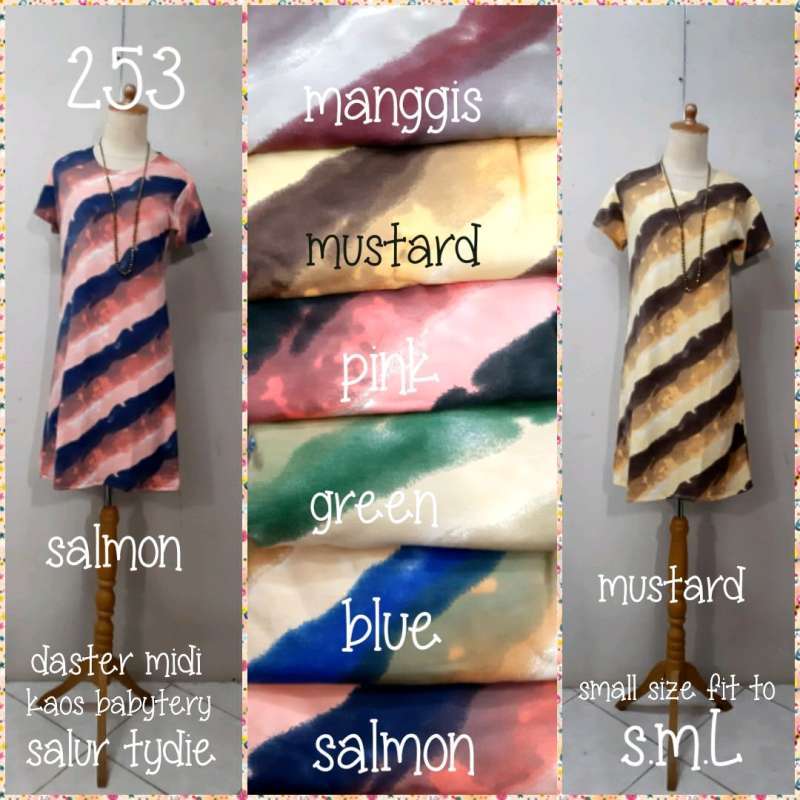 Jual Daster Midi Tydie Kaos Babytery ( Adem.tebal.melar) Small Size Fit ...