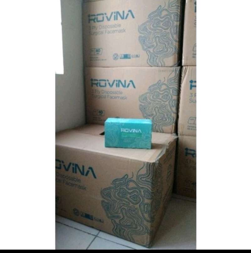 Jual Masker Medis Rovina 3ply Surgical Facemask Izin Kemenkes Ri. Di ...