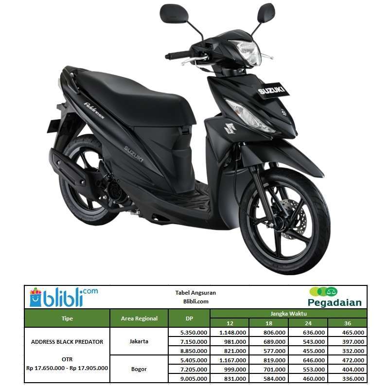Jual Pegadaian - Suzuki Address FI Black Predator Sepeda Motor [OTR ...