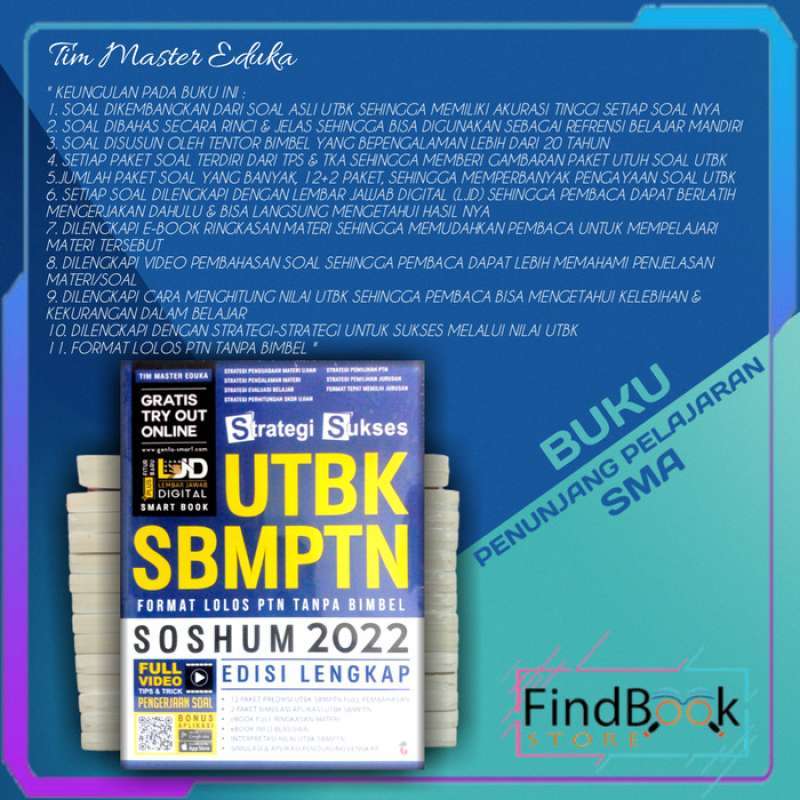 Jual Buku Penunjang Pelajaran SMA - Strategi Sukses UTBK SBMPTN SOSHUM 2022 di Seller Findbook ...