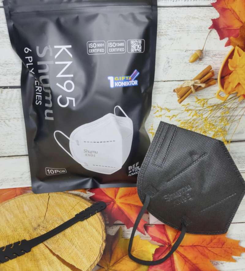 Jual MASKER KN95 SHUMU 6PLY KEMENKES RI AKD - 1 PACK ISI 10 PCS HITAM ...