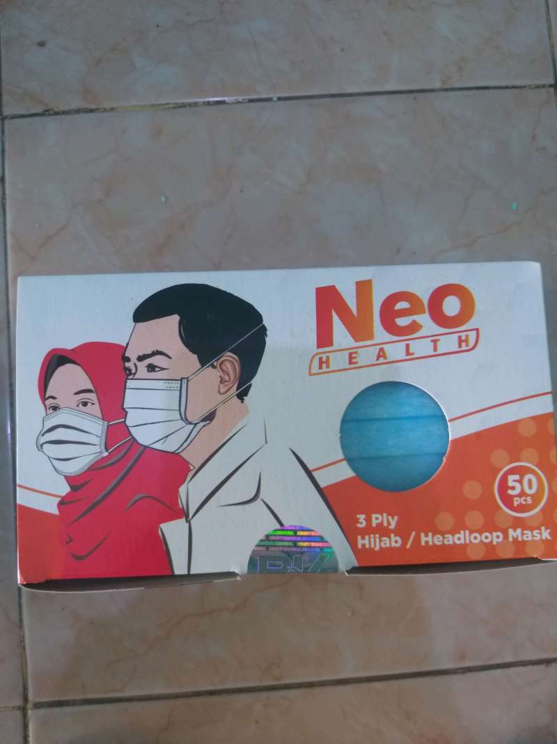 Promo Masker Neo Health, Isi 50 Pcs, Ear Loop Dan Head Loop, 3 Ply ...