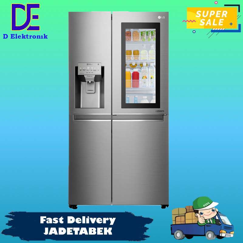 Jual KULKAS SIDE BY SIDE LG GC-X247CKAV 624 LITER DISPENSER ICE MAKER INSTAVIEW DOOR IN DOOR ...