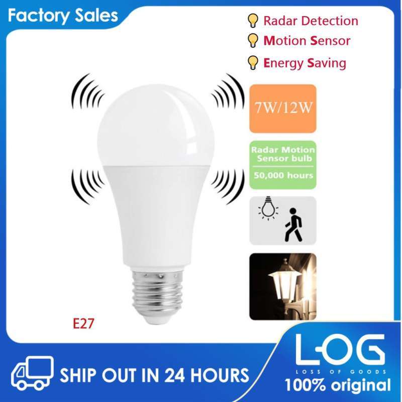 Promo FREE ONGKIR E27 5-7-9-12W Radar Sensor Ambient PIR Motion LED ...