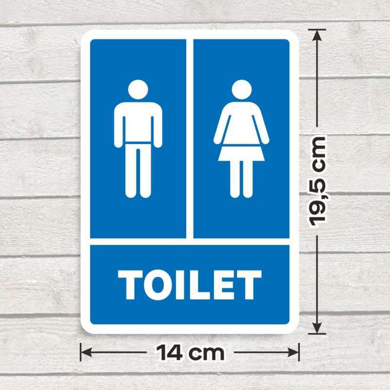 Promo Sticker Label Sign Vinyl Stiker Pintu Toilet Kamar Mandi 14 x 19 ...