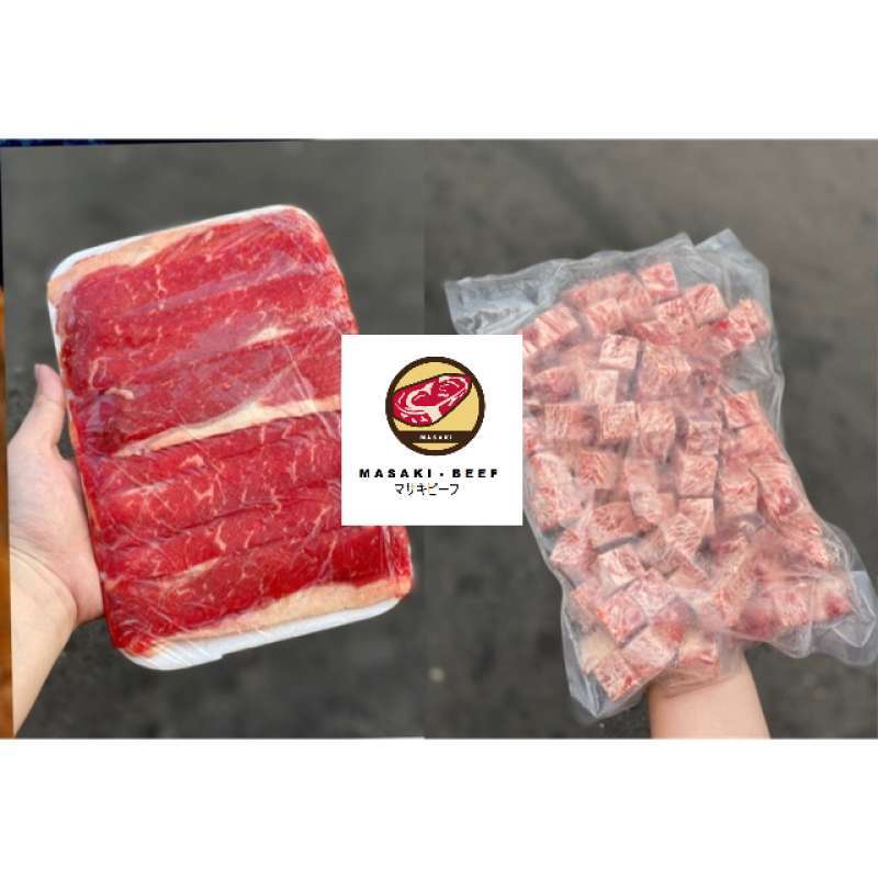 Promo Bundling Beef Slice Aust Low Fat 500gr + Wagyu Saikoro Cubes ...