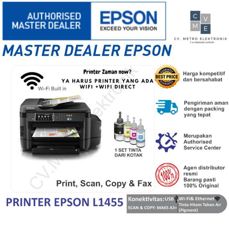 Jual Epson L1455 L-1455 L 1455 A3 Wi-Fi Duplex Print Scan Copy Fax ...