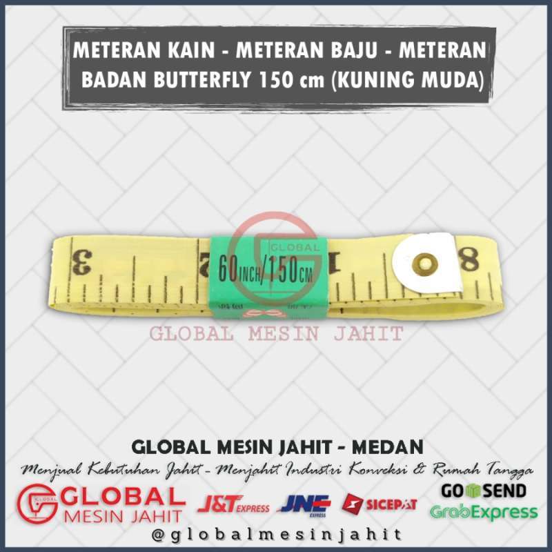 Jual METERAN KAIN METERAN BAJU CENTI BADAN BUTTERFLY TAILORING TAPE 150 ...