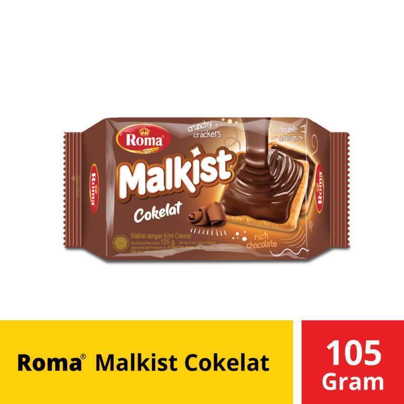 Jual Roma Malkist Chocolate Biscuit / Biskuit Roma Malkist Cokelat 105 ...