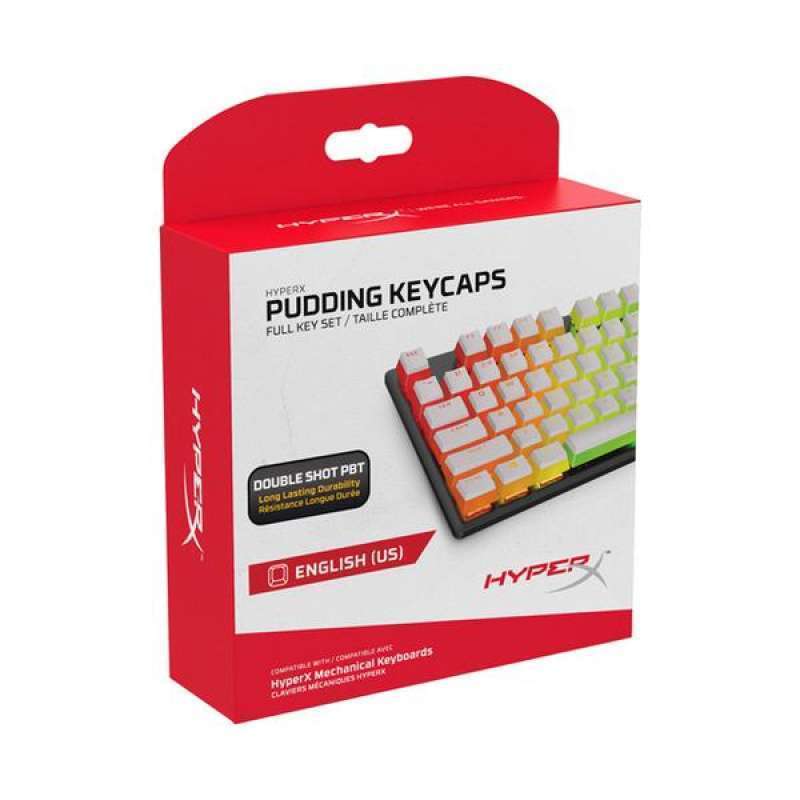 Jual Hyperx Pudding keycaps Full key set Double shot PBT White di ...