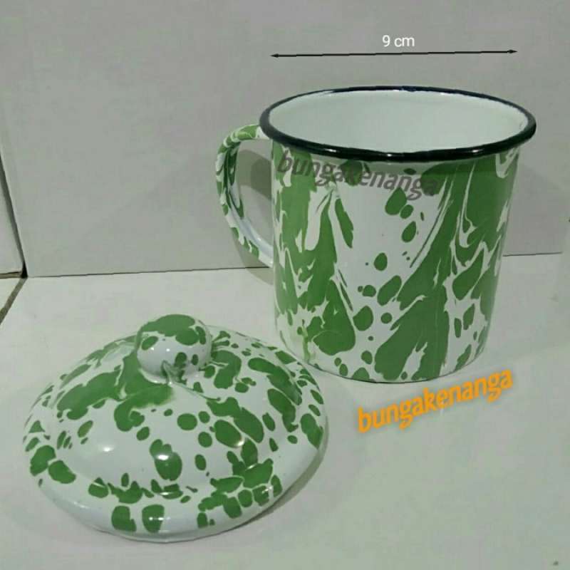 Jual Mug - gelas - cangkir Enamel - kaleng blurik - blirik jadul 9cm di ...