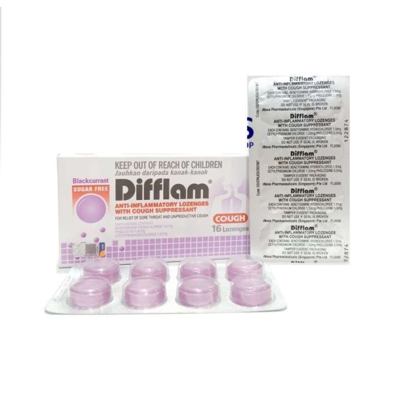 Jual READY STOCK!! 100% Asli - Difflam Cough Lozenges Blackcurrant ...
