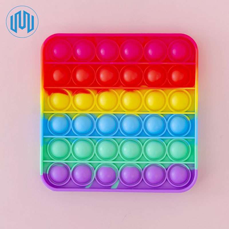 Jual Mainan Pop It Push Pop Bubble Fidget Toy Rainbow - Segi 4 di ...