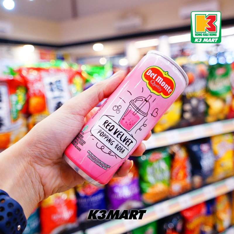 Jual Del Monte Can Red Velvet with Popping Boba 240ml di Seller K3MART ...