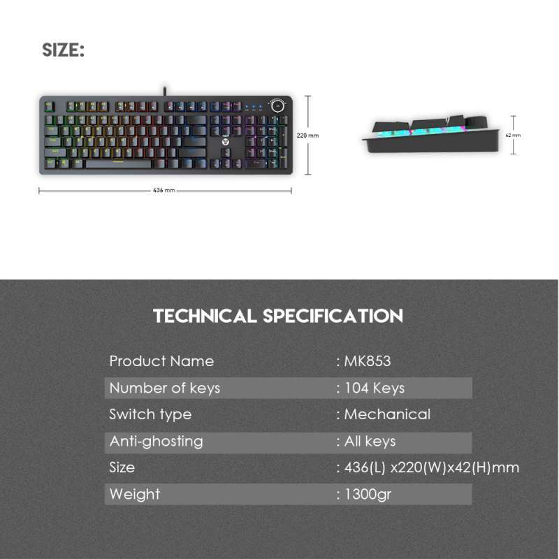 Jual Fantech MAXPOWER MK853 Mechanical Keyboard Gaming SPACE EDITION di ...