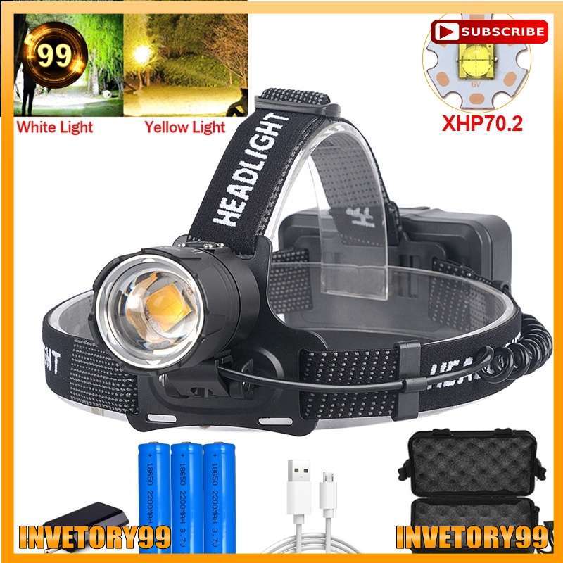 Jual IN XHP70.2 Led Headlamp Powerfull Kuning Putih Led Headlight ZOOM ...