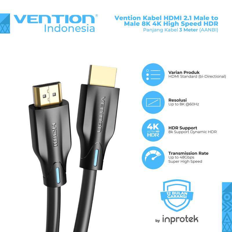 Jual Vention Kabel Hdmi 2.1 Male To Male 8k 4k High Speed Hdr - Aan 3 ...