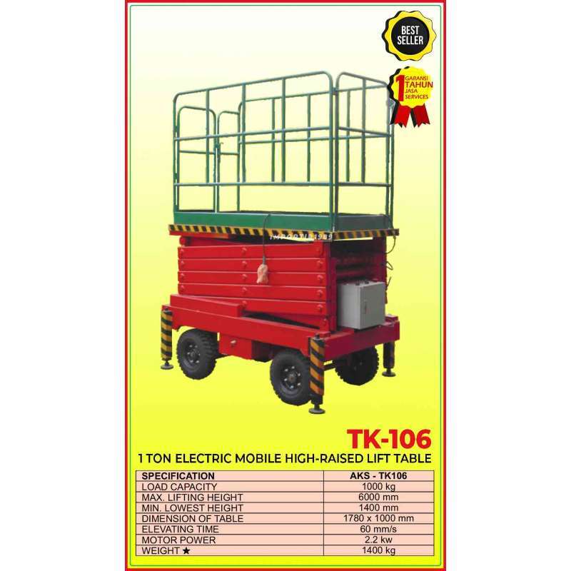 Jual Tangga Hidrolik Gunting Electric Mobile Scissors Lift Table 1 Ton ...