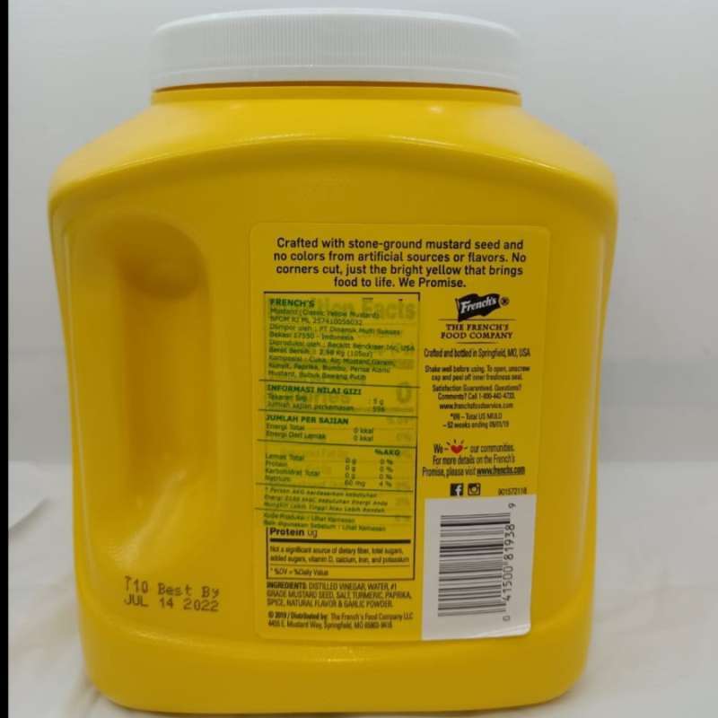 Jual French's Classic Yellow Mustard 2,98kg 105 Oz / Yellow Mustard ...