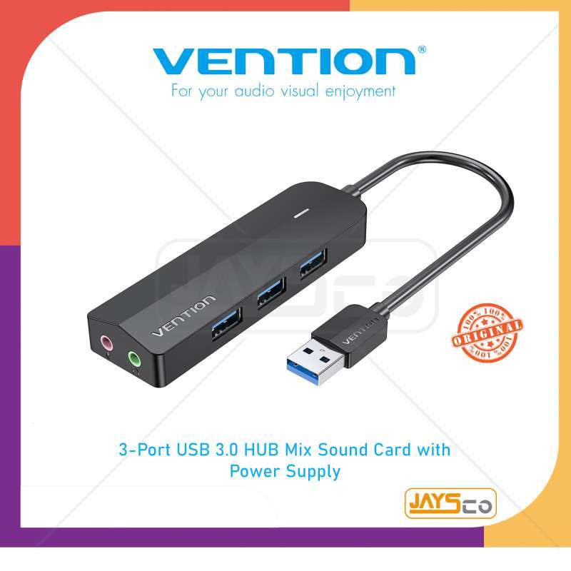 Jual Vention USB Hub 3.0 with 2in1 Sound card External Stereo Audio di ...