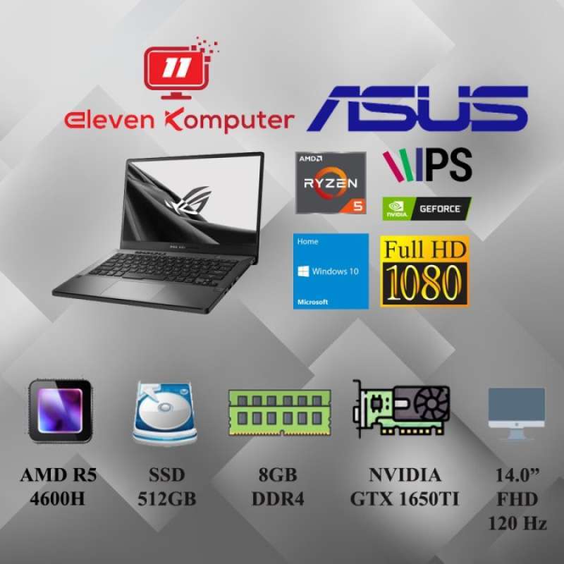 Jual Notebook Asus ROG Zephyrus GA401II-R55TA8G R5-4600HS/8GB/GTX1650TI di Seller Eleven ...