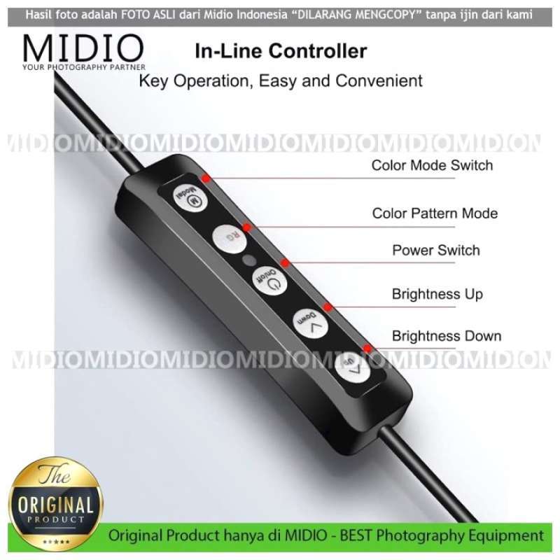 Jual Jual Ringlight Rainbow Midio Rb20 Ring Light Rgb Tiktok Youtuber ...