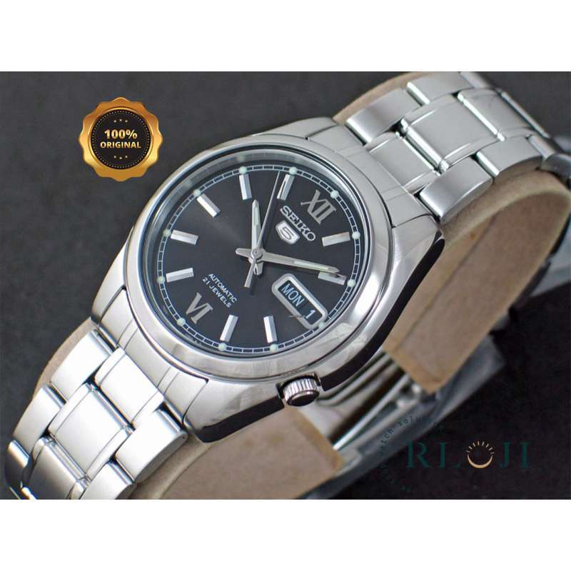 Jual Seiko 5 Snkl55 Snkl55k1 Jam Tangan Automatic Pria Original Black ...