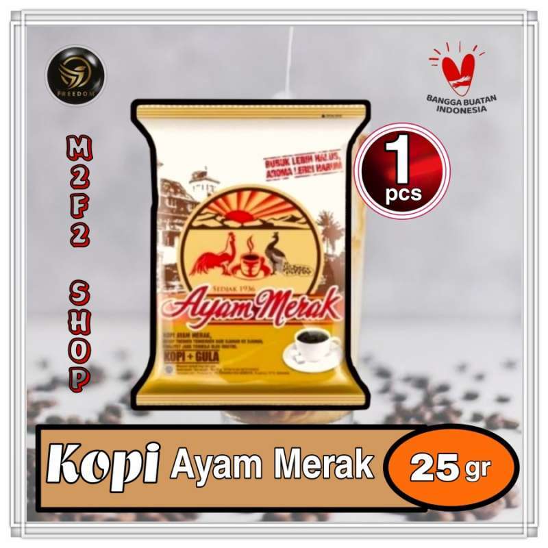 Jual Kopi Bubuk Ayam Merak Kopi + Gula Sachet - 25 gr (Kemasan Satuan ...