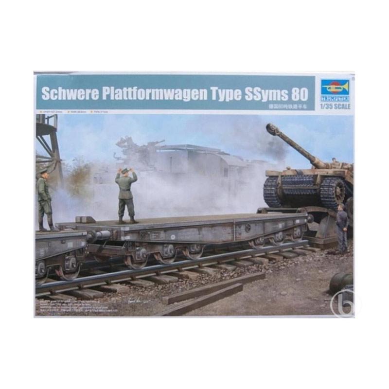 Promo Trumpeter 00221 Schwere Plattformwagen Type Ssyms 80 Model Kit [1 ...