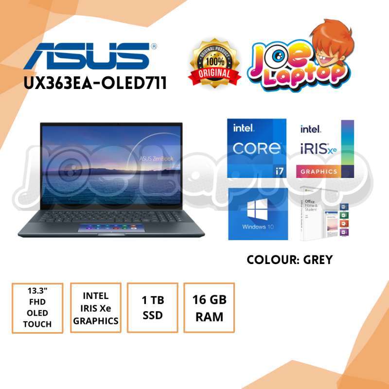 Jual Asus UX363EA-OLED711 Grey i7 1165G7 Win10 (13.3 FHD OLED Touch/UMA ...