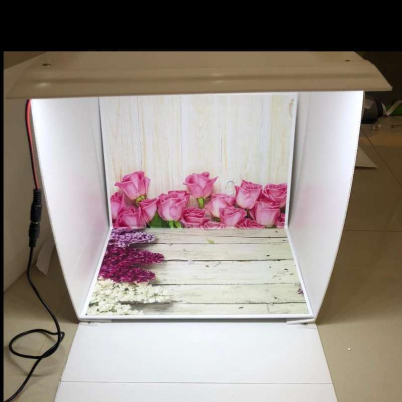 Jual Paket Studio mini dan alasfoto ukuran A3 (31x30cm) motif pas bunga ...