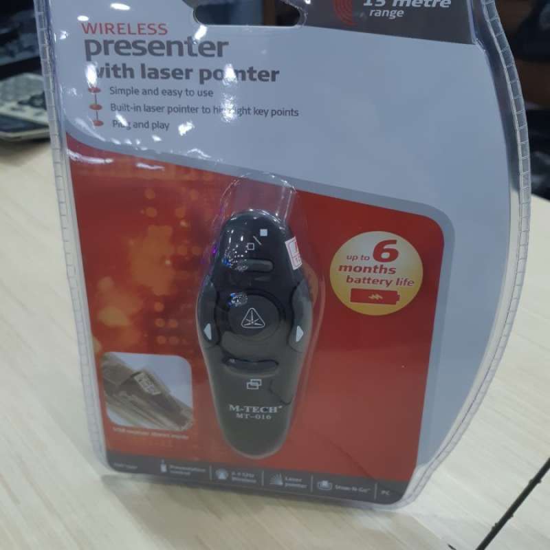 Jual ORIGINAL WIRELESS PRESENTER M-TECH MT-016 LASER POINTER MIRIP ...