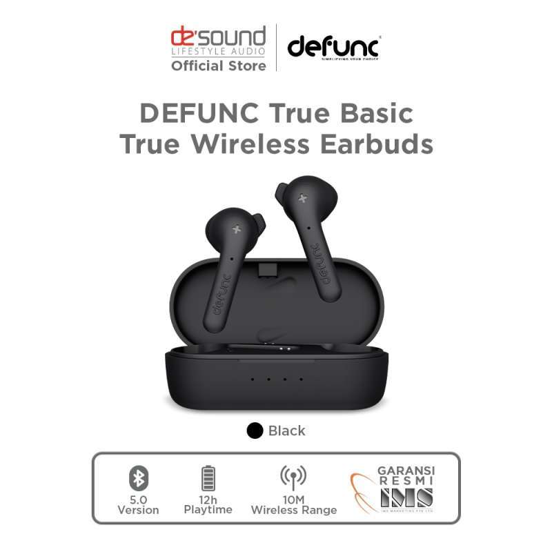 Jual DEFUNC True Basic True Wireless Earbuds - Black di Seller DeSound - Setu, Kota Tangerang ...