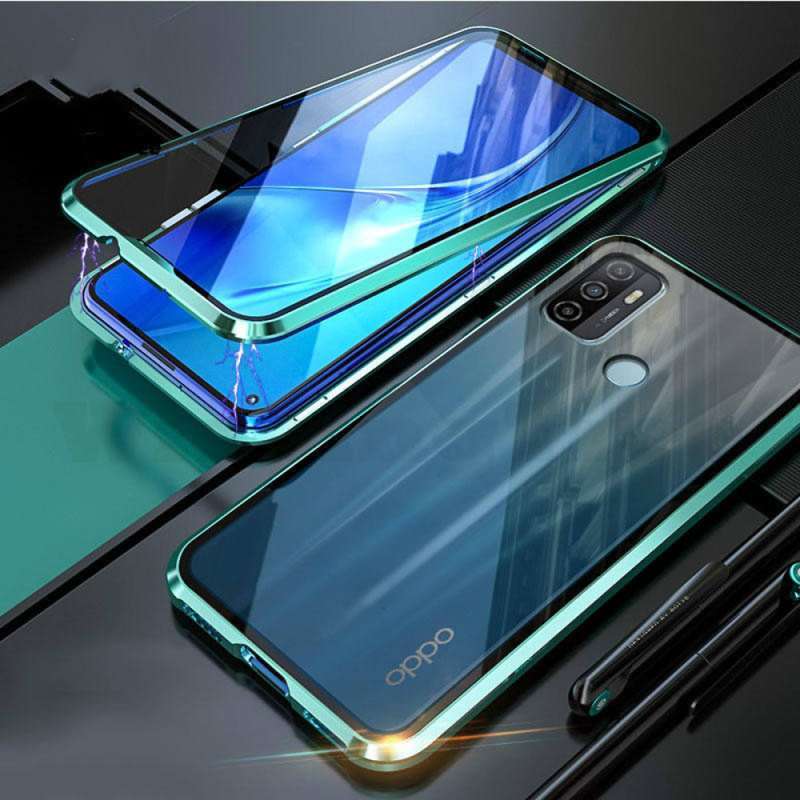 Promo Oppo A53 / A33 Double Side Glass Magnetic Case Metal Cover Depan ...