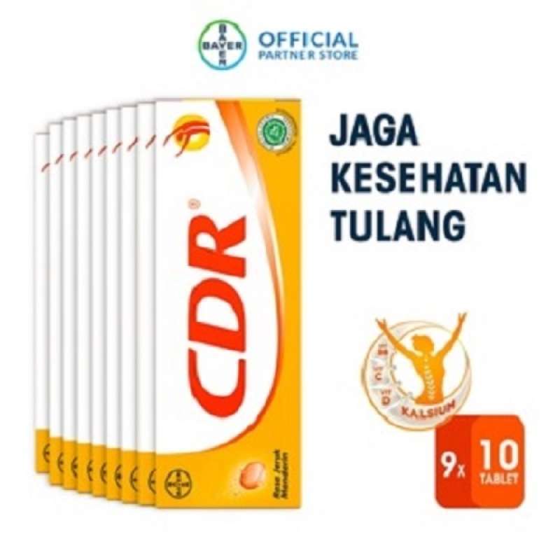 Promo FS - CDR Suplemen Kalsium Rasa Jeruk 10 tablet x 9 unit Diskon 15 ...