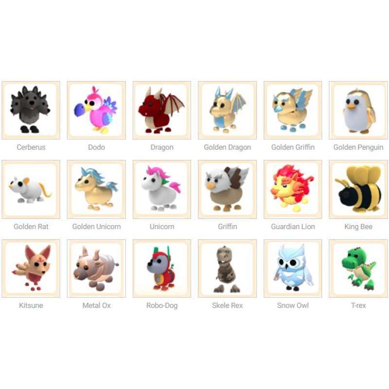 Jual Gratis Ongkir Adopt Me Pet Legendary Polos Roblox Game Serba Murah ...