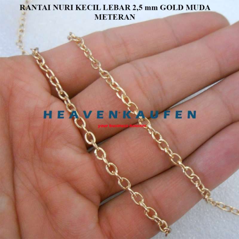 Jual Rantai Nuri Kecil 2,5 mm Gold Muda Untuk Craft DIY Dll Type F ...